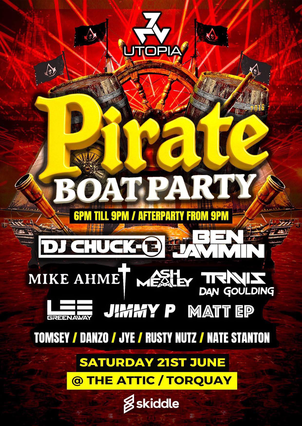 Utopia Pirate bay Boat party & Club After Party - Attic